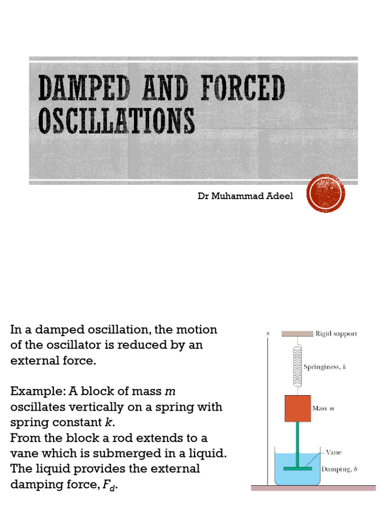 Lecture#14 Damped and Forced Oscillations | PDF | Damping | Oscillation