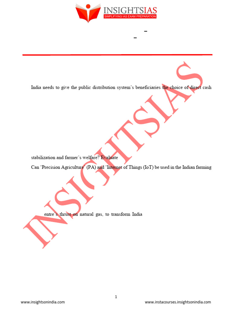 GS 3 Question | PDF | Agriculture | Economies