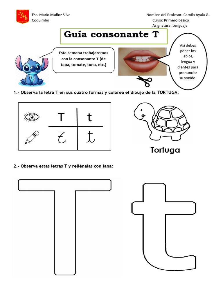 Guía Consonante T | PDF | Lingüística | Fonética