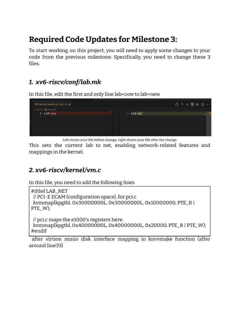 Required Code Updates for Milestone 3 | PDF