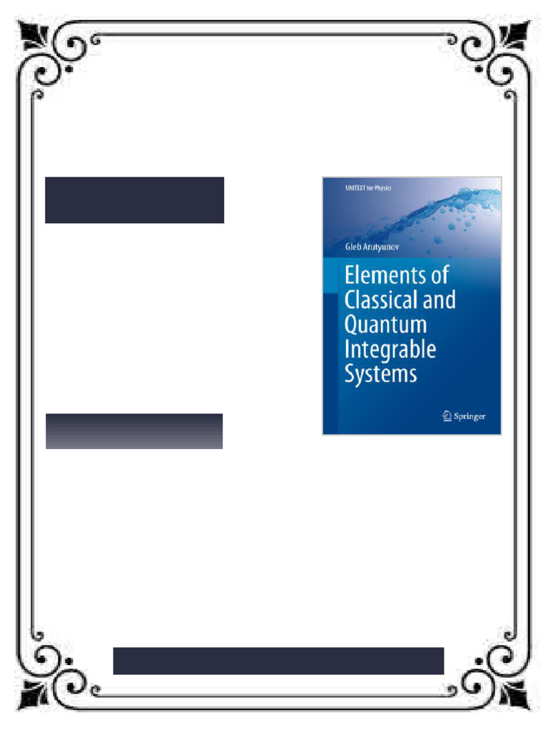Elements of Classical and Quantum Integrable Systems Gleb Arutyunov eBook open-access pdf | PDF ...
