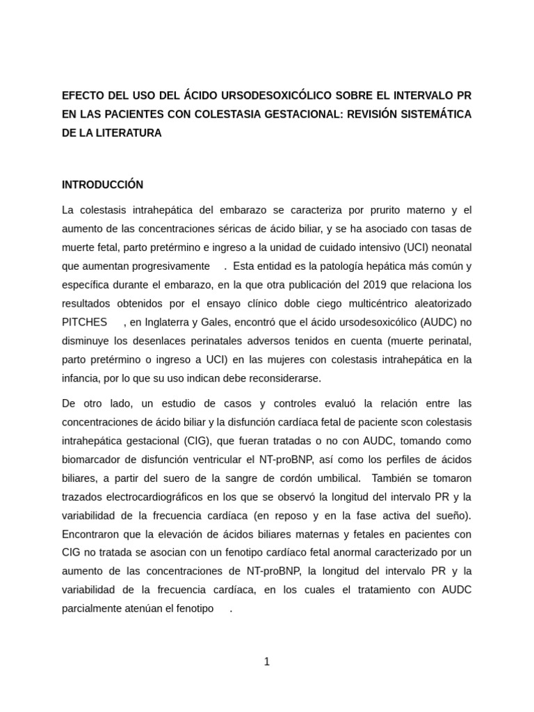 CturCL34 RSL Ursodesoxicólico en colestasis gestacional E1 | PDF | Feto ...