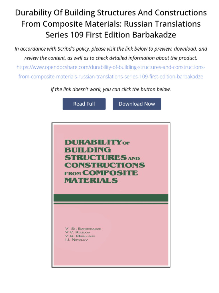 Durability of Building Structures and Constructions from Composite ...