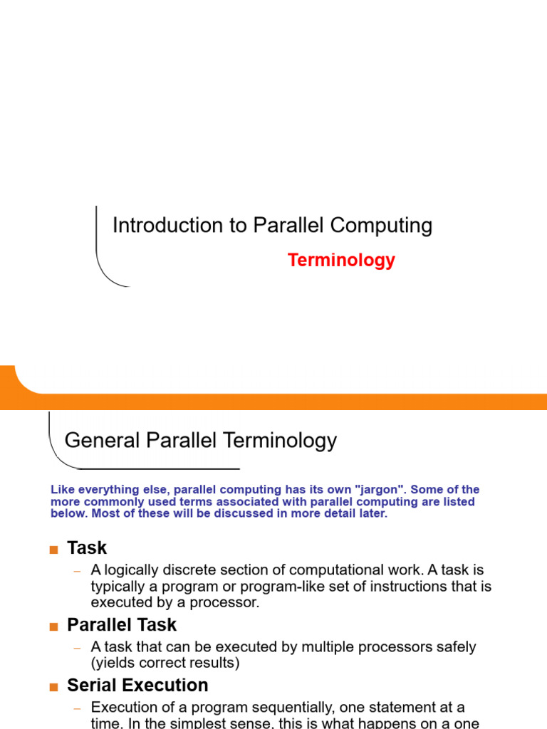 Lecture 04 - Parallel Computing Terminology | PDF | Parallel Computing ...