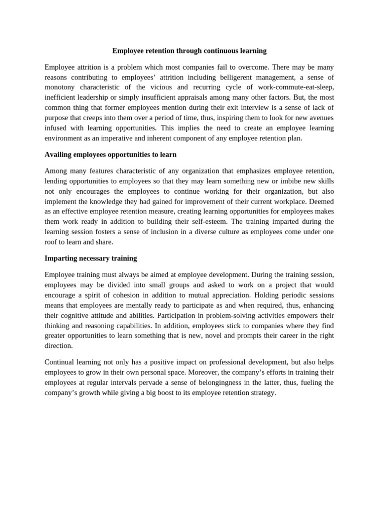 Boost Employee Retention with Learning | PDF | Employee Retention ...