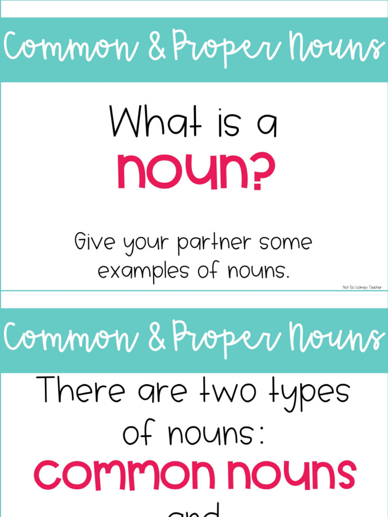 1. Common and Proper Nouns- Mini Lesson PPT | PDF