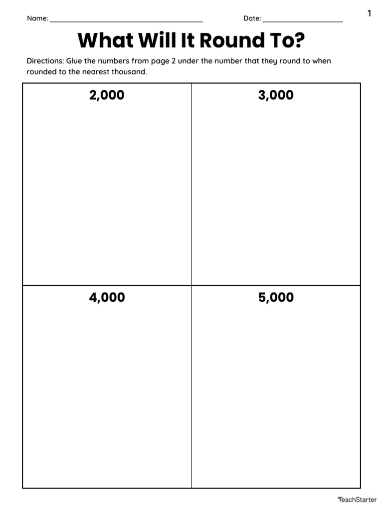 Rounding Whole Numbers Worksheets Print Able PDF | PDF