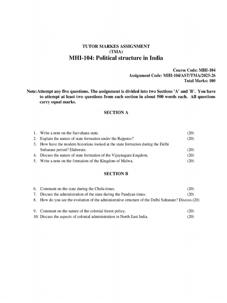 Mhi 104 em 2025 26 Kunj Publication Ewhkny | PDF