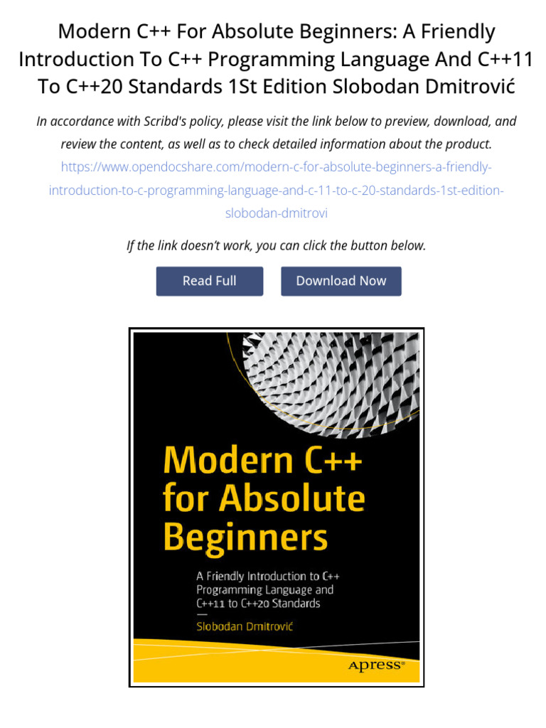 Modern C++ for Absolute Beginners: A Friendly Introduction to C++ ...