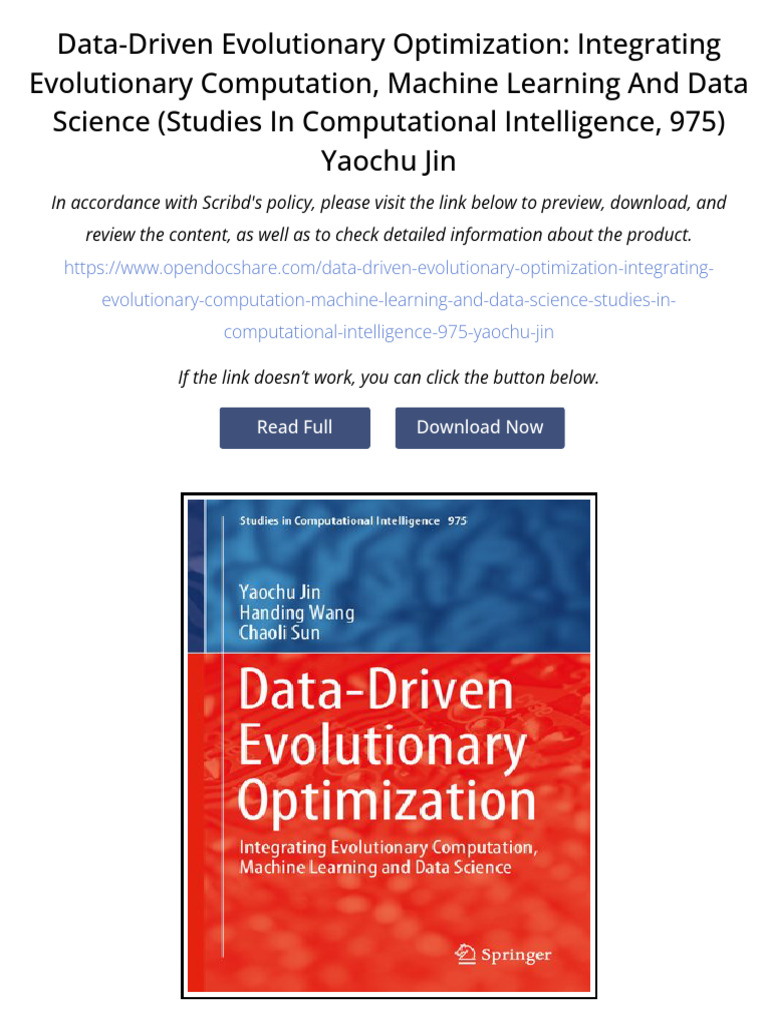 Data-Driven Evolutionary Optimization: Integrating Evolutionary Computation, Machine Learning ...