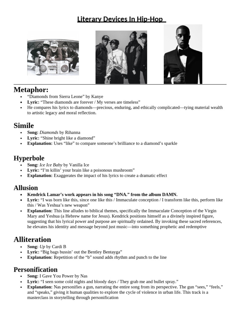 Literary Devices in Hip Hop | PDF