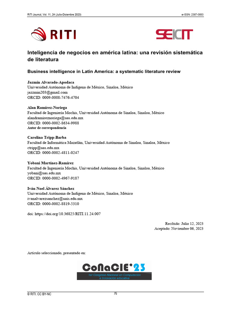 RITI_11-24_XIV | PDF | Inteligencia de negocios | Informática