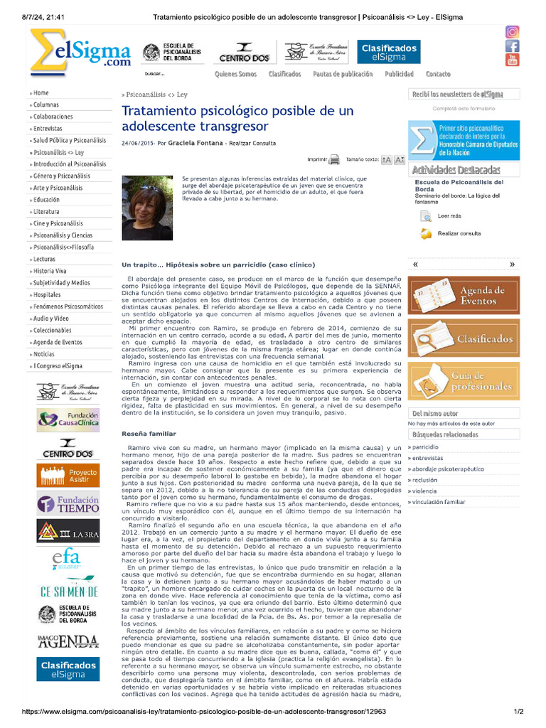 Tratamiento Psicológico Posible de Un a...Resor _ Psicoanálisis __ Ley ...