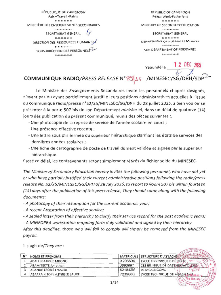 89 25 Justif Position Admin 12 12 2025 | PDF
