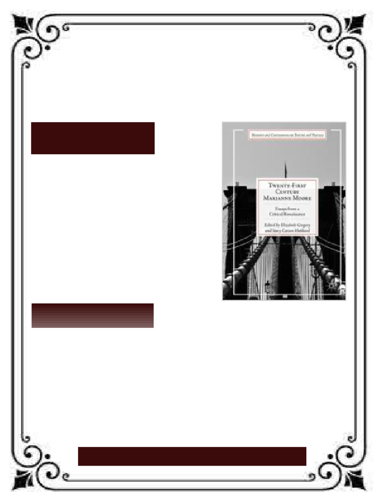 Twenty-First Century Marianne Moore: Essays from a Critical Renaissance ...