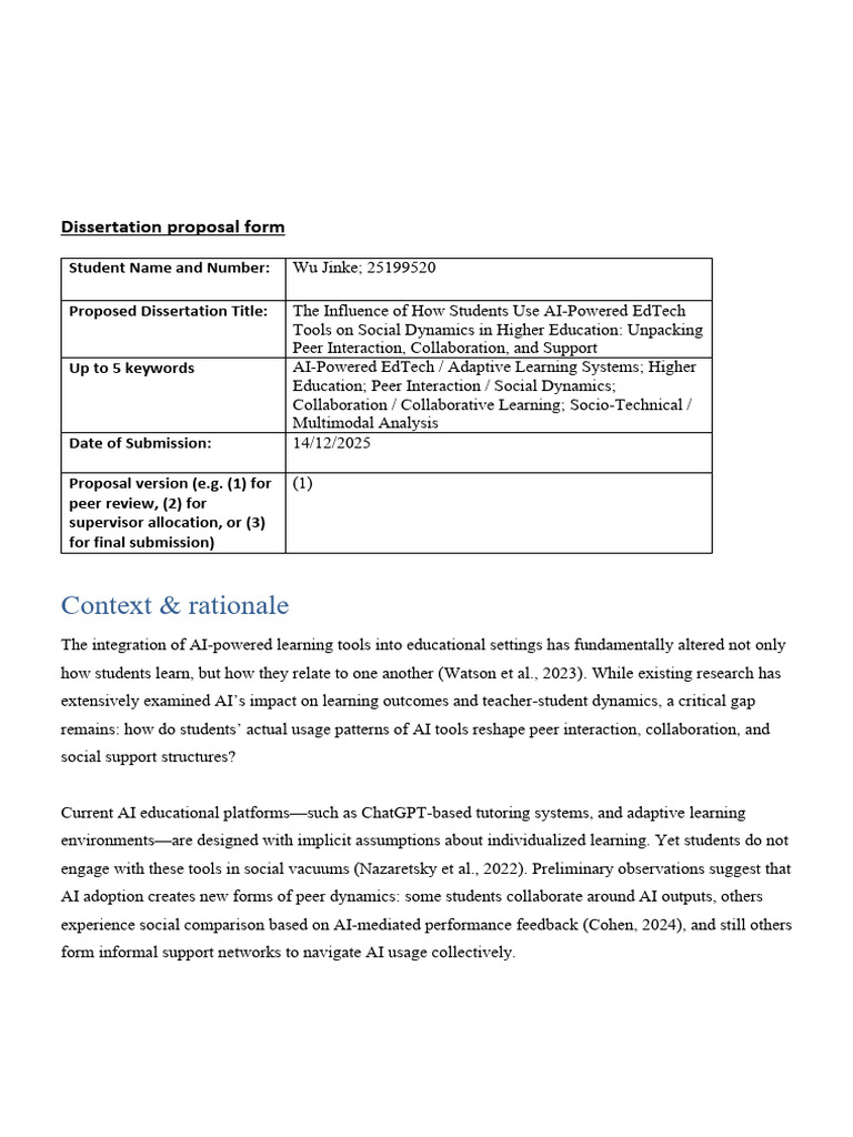 Research Proposal-1st Proposal Submission | PDF | Artificial ...