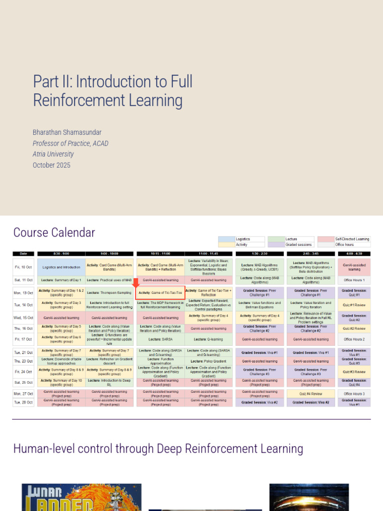 Part II - Introduction to Full Reinforcement Learning - Share | PDF ...
