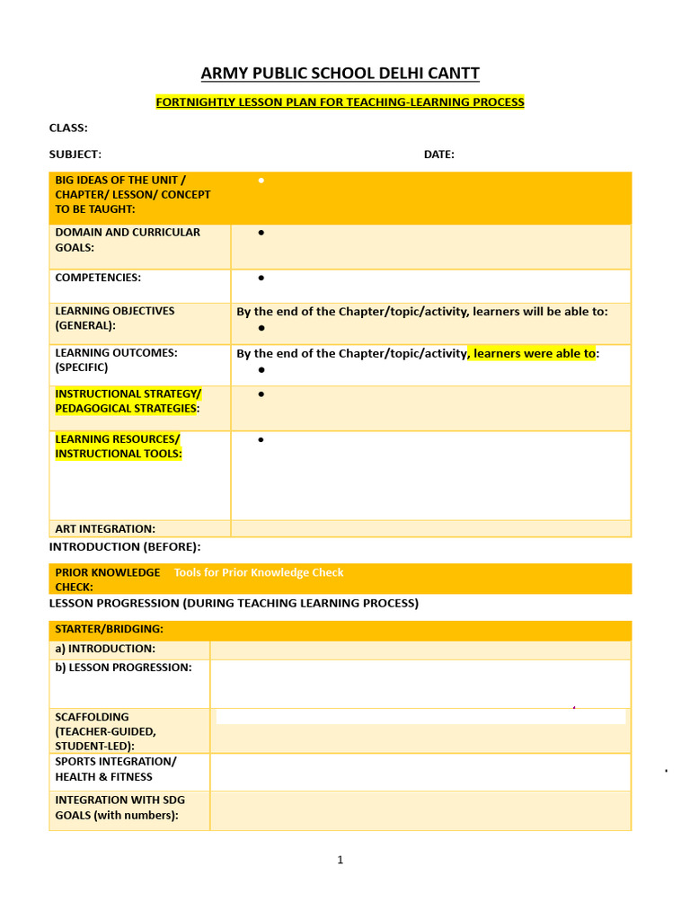 Template of Lesson Plan 2025_apsdc (1) | PDF