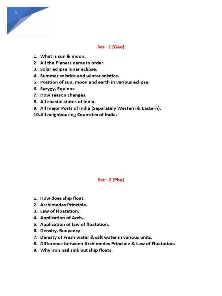 Science and Ship Knowledge Overview | PDF