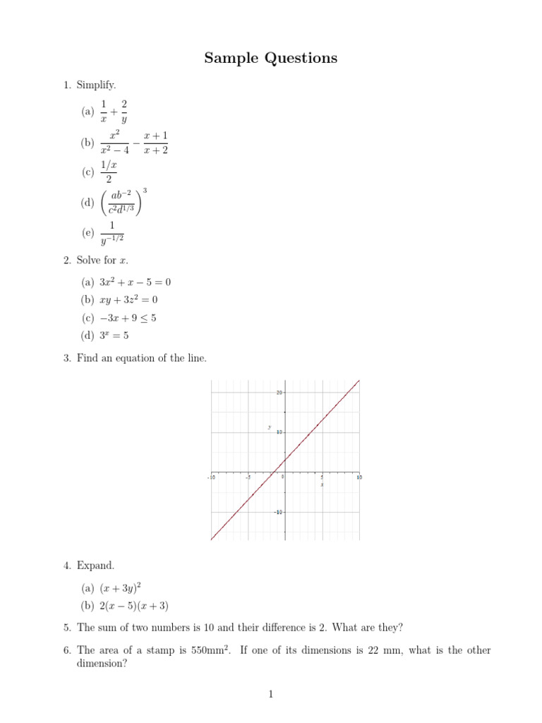Math Practice Questions and Solutions | PDF
