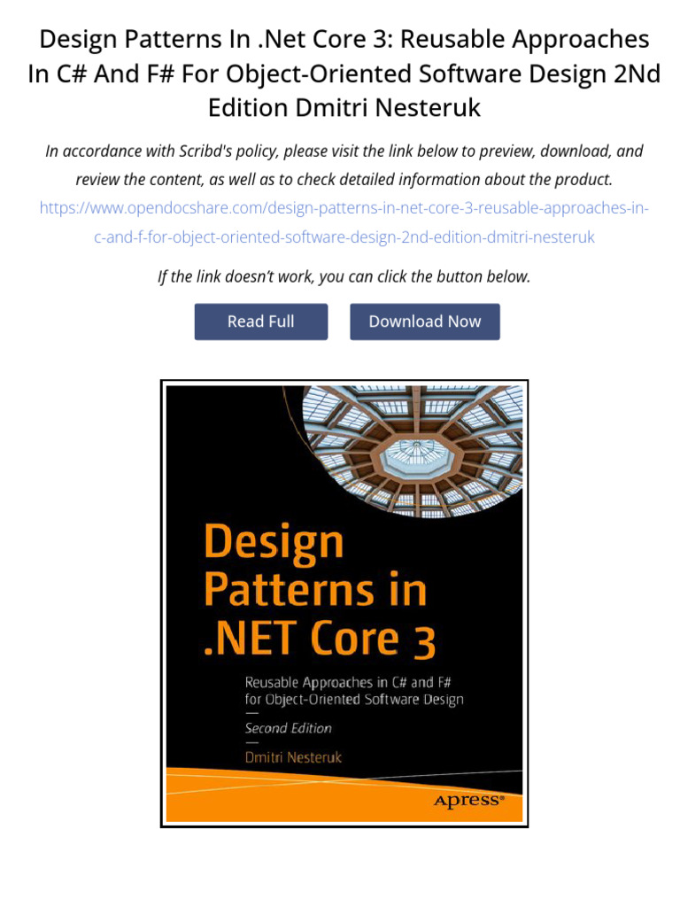 Design Patterns in .NET Core 3: Reusable Approaches in C# and F# for ...
