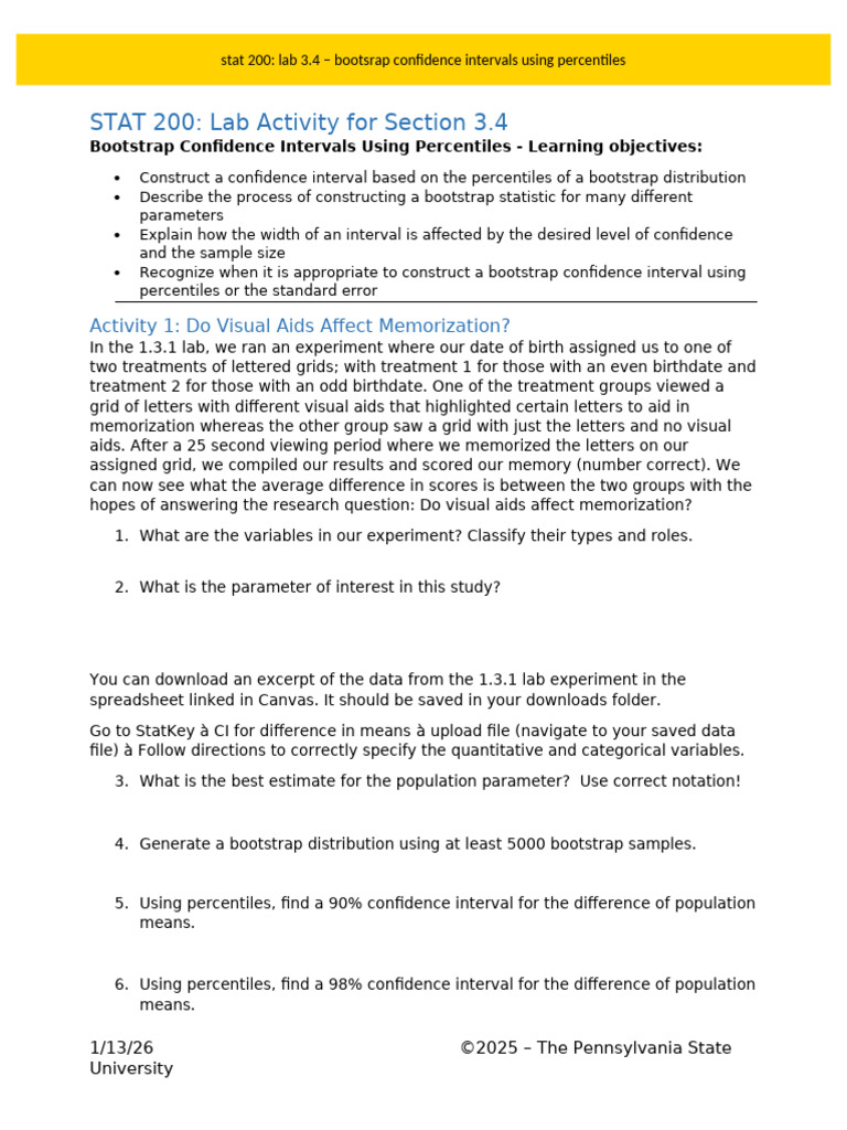 Bootstrap Confidence Intervals in Statistics | PDF | Bootstrapping ...