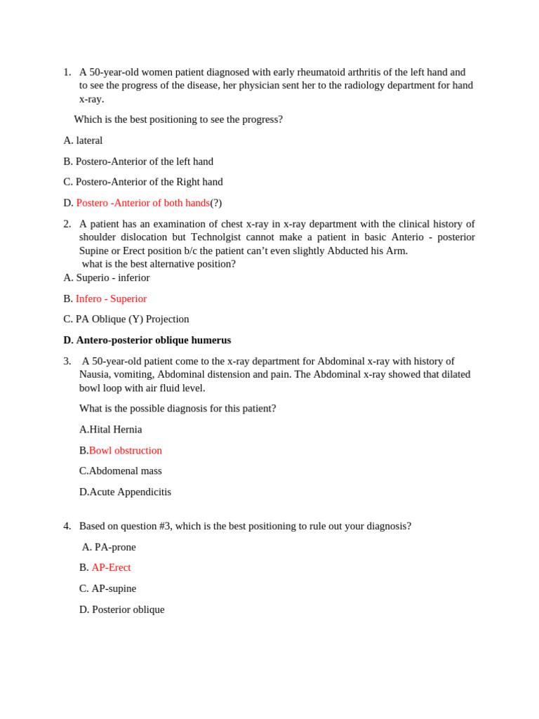 Coc With Answer | PDF | Magnetic Resonance Imaging | Medical Ultrasound