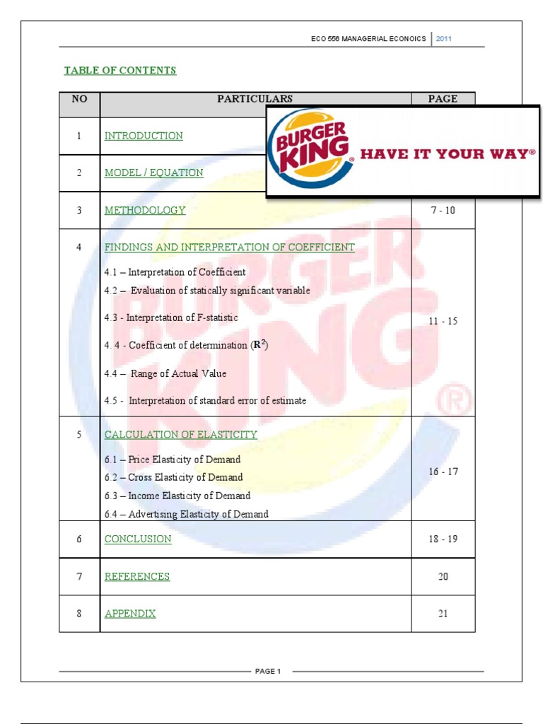 Burger King Demand Factors Analysis | PDF | Spss | Demand