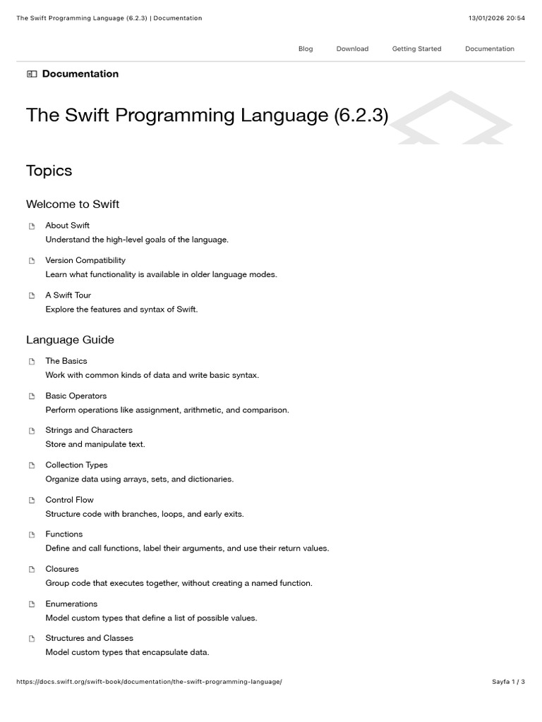 Swift Programming Language Guide 6.2.3 | PDF | Swift (Programming ...