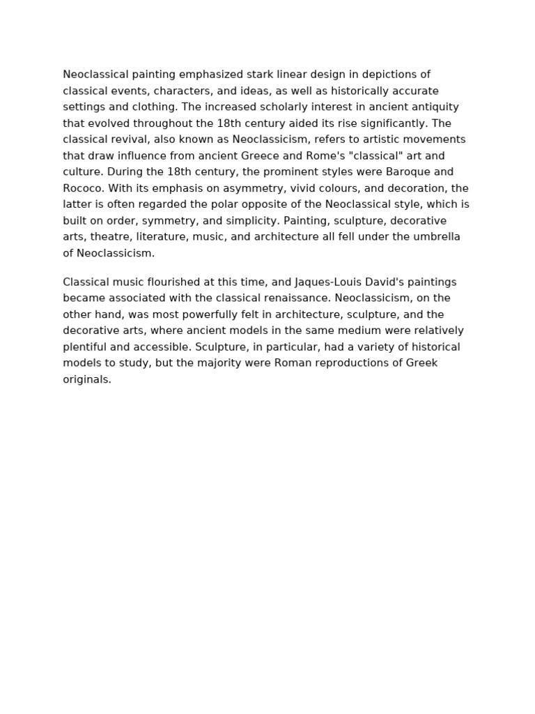 neoclassical art history | PDF | Art Movements | The Arts