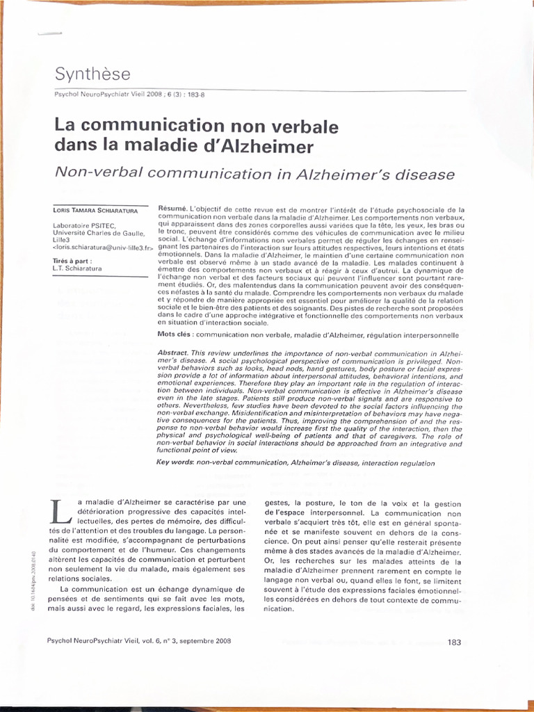 Article Communication Non Verbale MA | PDF