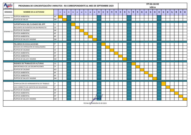 PROGRAMA MENSUAL DE PLATICAS DE 5 MINUTOS | PDF