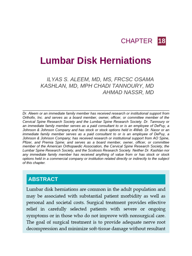 Understanding Lumbar Disk Herniations | PDF | Vertebra | Diseases And ...