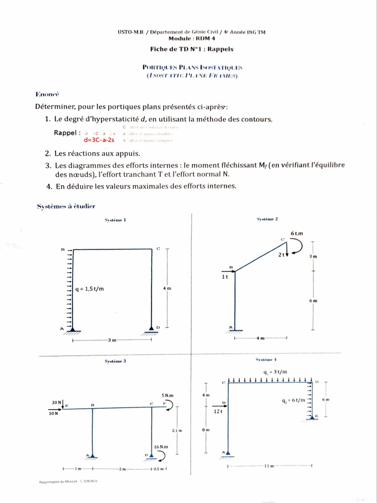 Portique Plan Isostatique | PDF