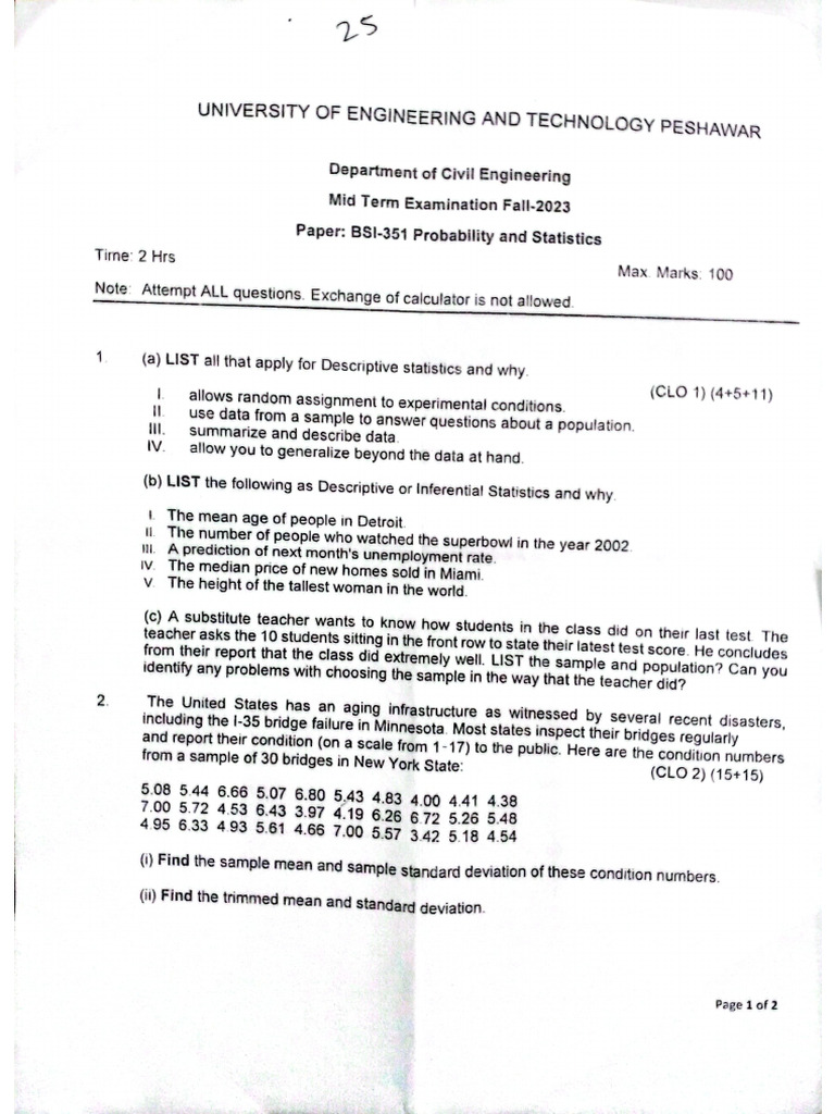 3rd Semester Mid 2023 | PDF