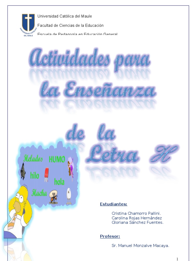 Actividades Letra H | PDF
