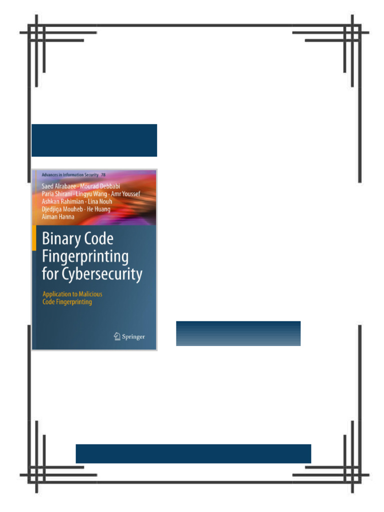 Binary Code Fingerprinting for Cybersecurity Application to Malicious ...