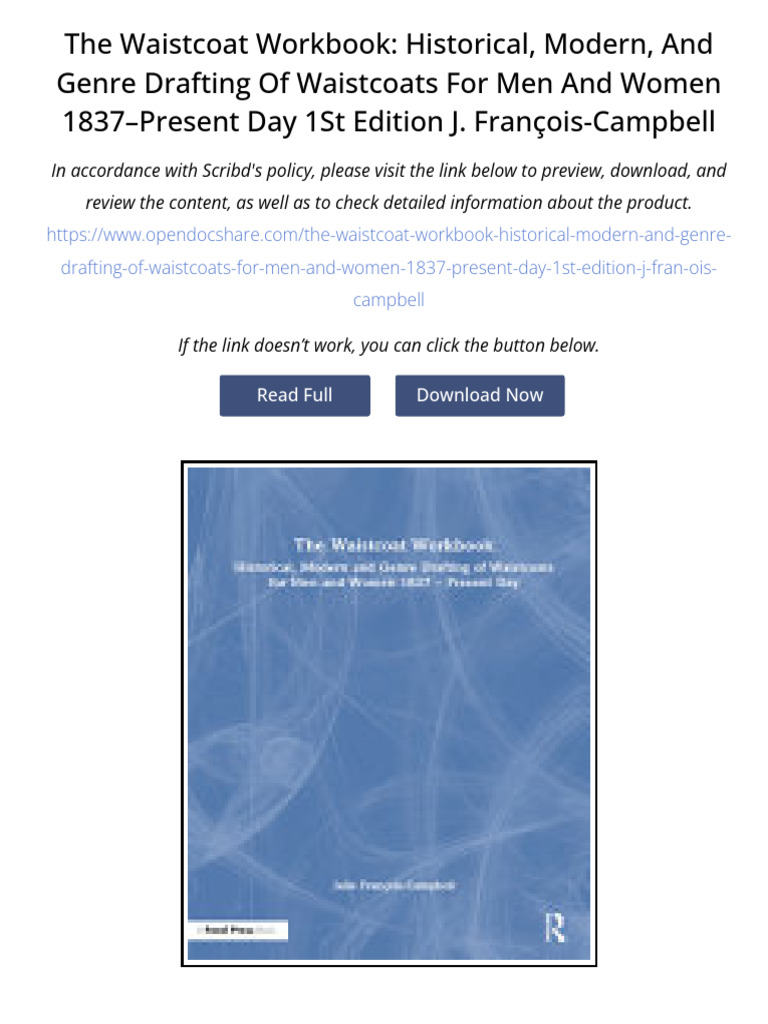 The Waistcoat Workbook: Historical, Modern, and Genre Drafting of ...