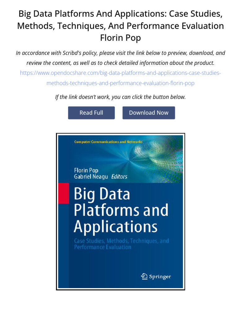Big Data Platforms and Applications: Case Studies, Methods, Techniques, and Performance ...