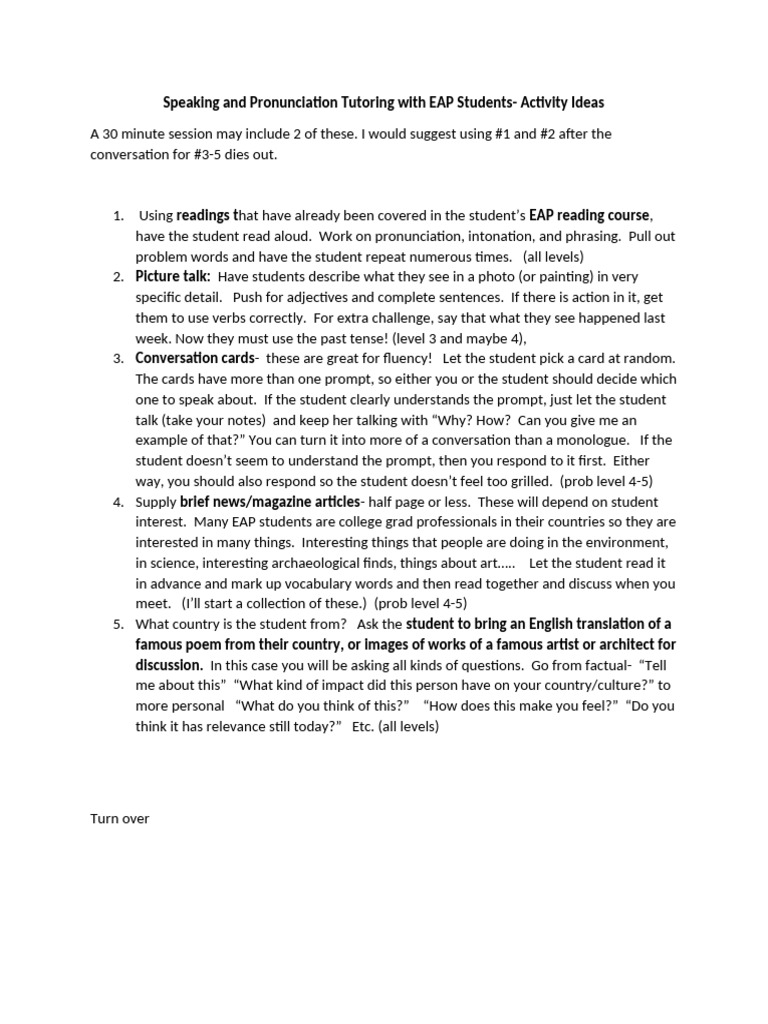 TUTORING EAP | PDF | Fluency | Linguistics