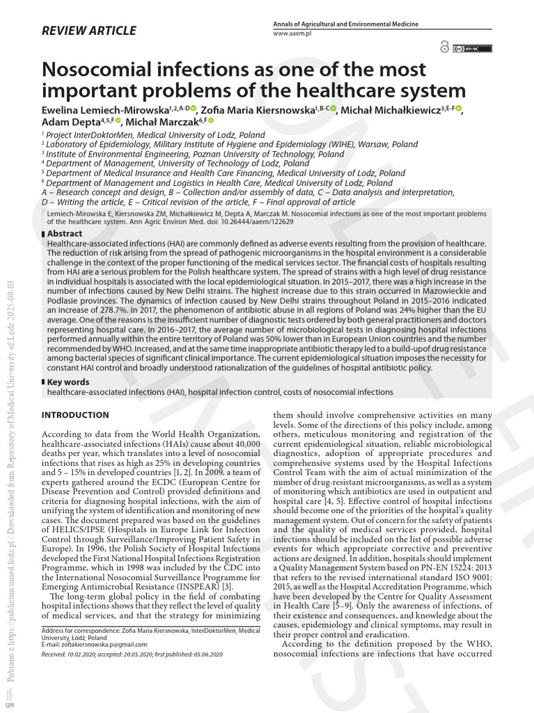 Nosocomial Infections as 3 | PDF | Hospital Acquired Infection | Infection
