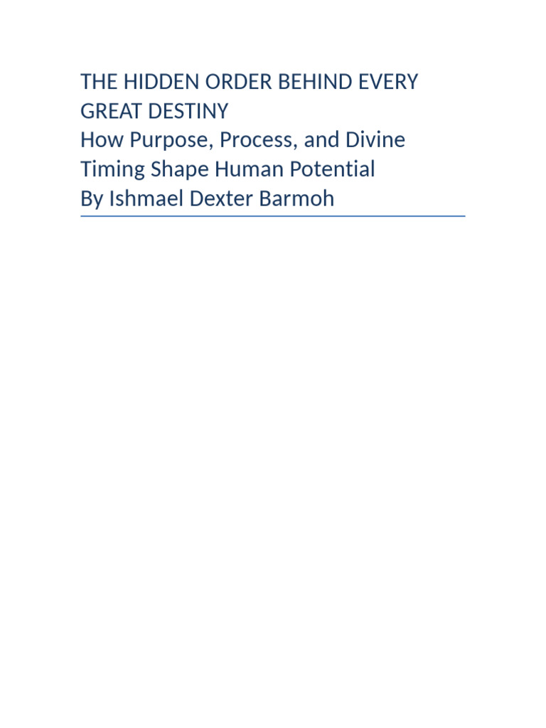 The Hidden Order Full Book | PDF