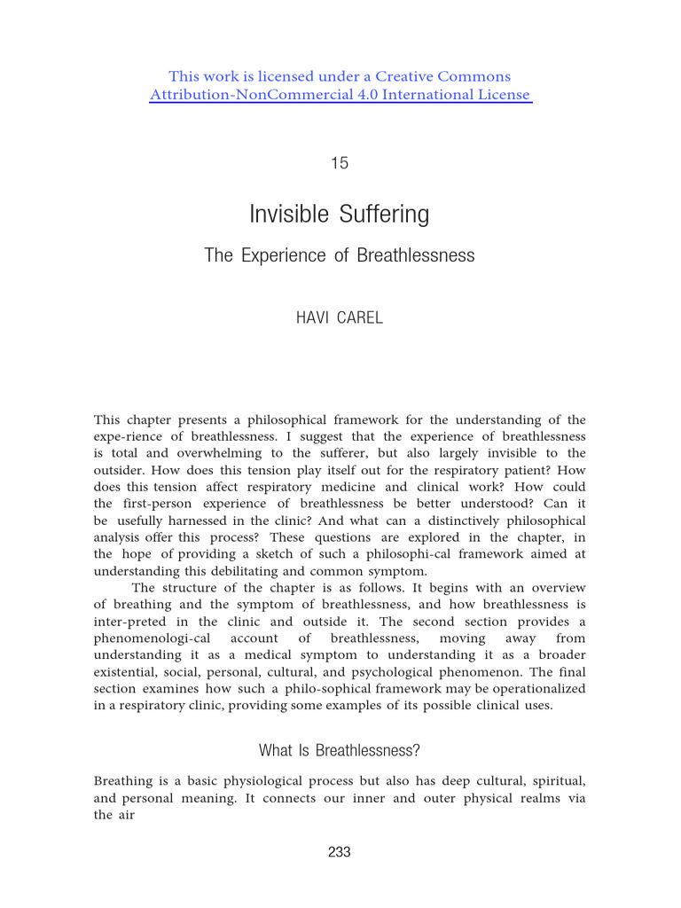 Understanding Breathlessness: A Philosophical Approach | PDF ...