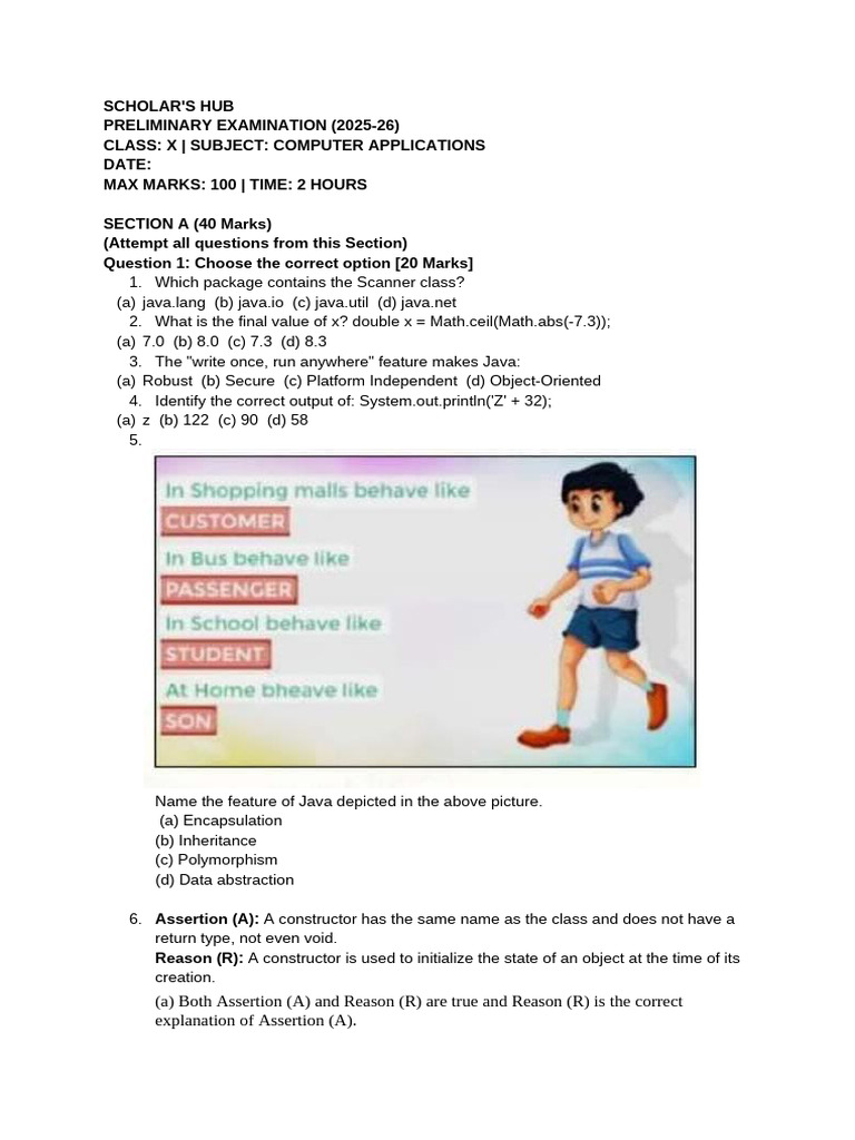 10 Icse Cta 16th Dec | PDF | Method (Computer Programming) | Class ...