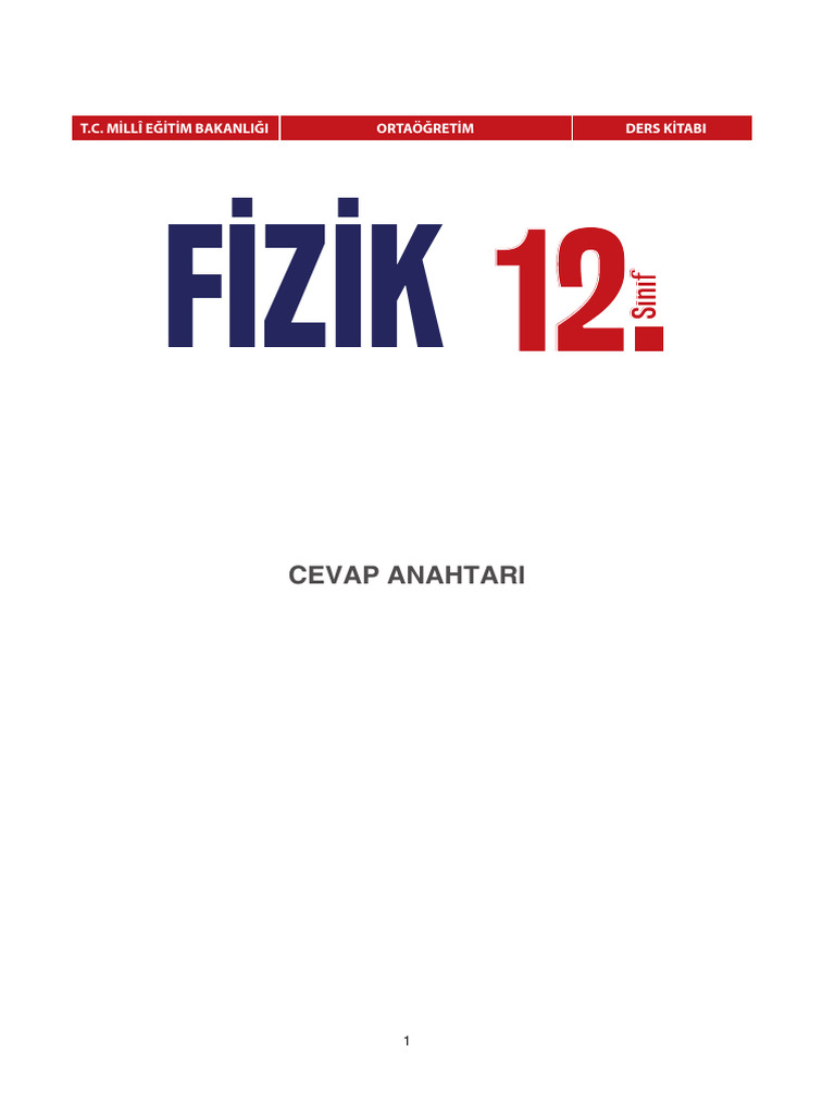 12 Fizik Cevap Anahtari - 250911 - 105353-1 | PDF