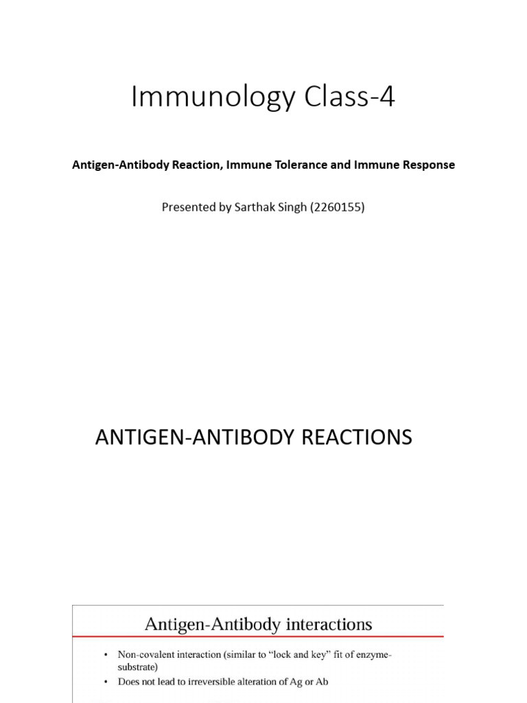 Immunology Class 4 | PDF | Antibody | Immune Tolerance