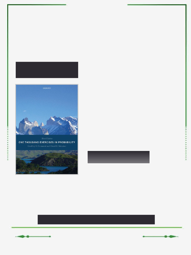 One Thousand Exercises in Probability: Third Edition Geoffrey Grimmett ...