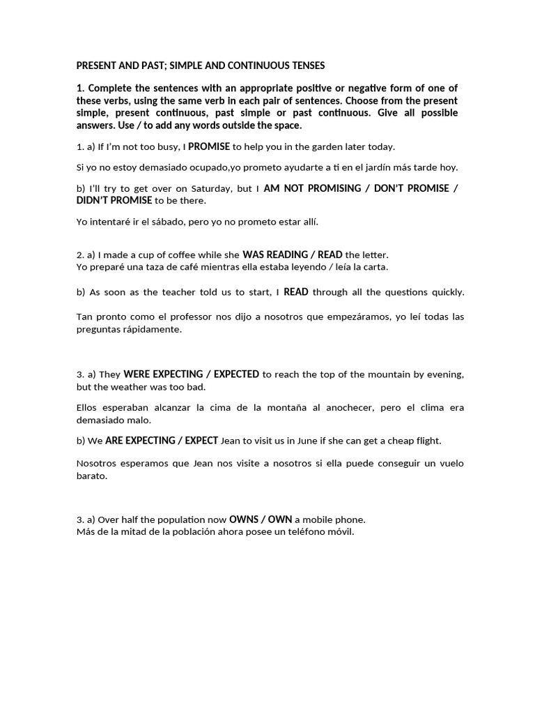 Additional exercises (answers) | PDF