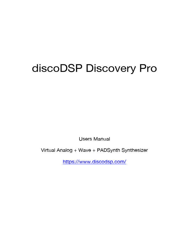 Discovery Pro | PDF | Synthesizer | Electronic Oscillator