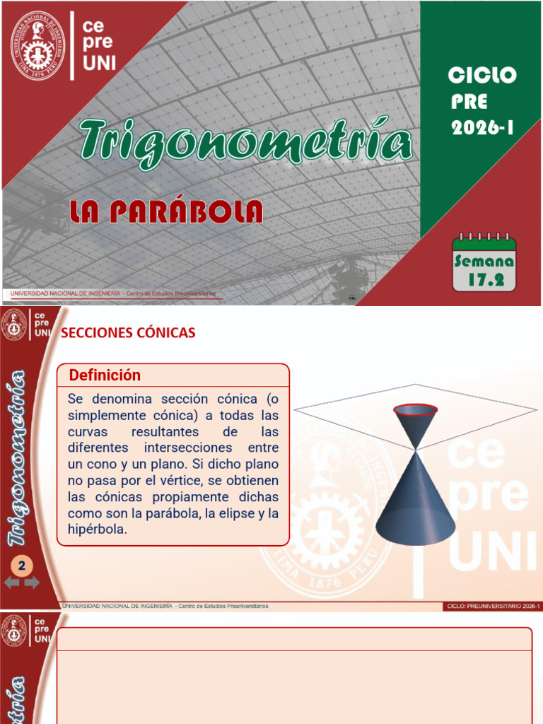 PRE 2026-I - SESIÓN 17.2 - PARÁBOLA VF | PDF | Geometria clasica ...